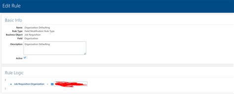 Created An Auto Complete Rule To Default Organisation In A Job Requisition But Its Not Working
