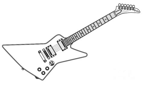 Modern Electric Guitar Outline Digital Art By Bigalbaloo Stock Pixels