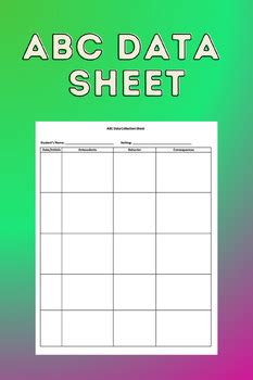 ABC Data Sheet By Data Sheet Super Store TPT
