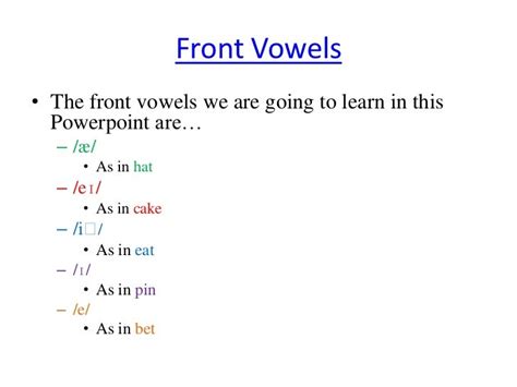 Front Vowels