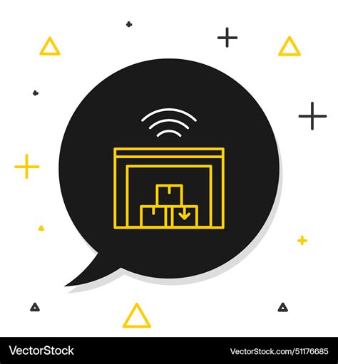 Line Smart Warehouse System Icon Isolated Vector Image