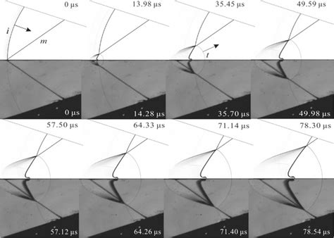 5 Sequences Of Experimental Lower And Numerical Upper Schlieren