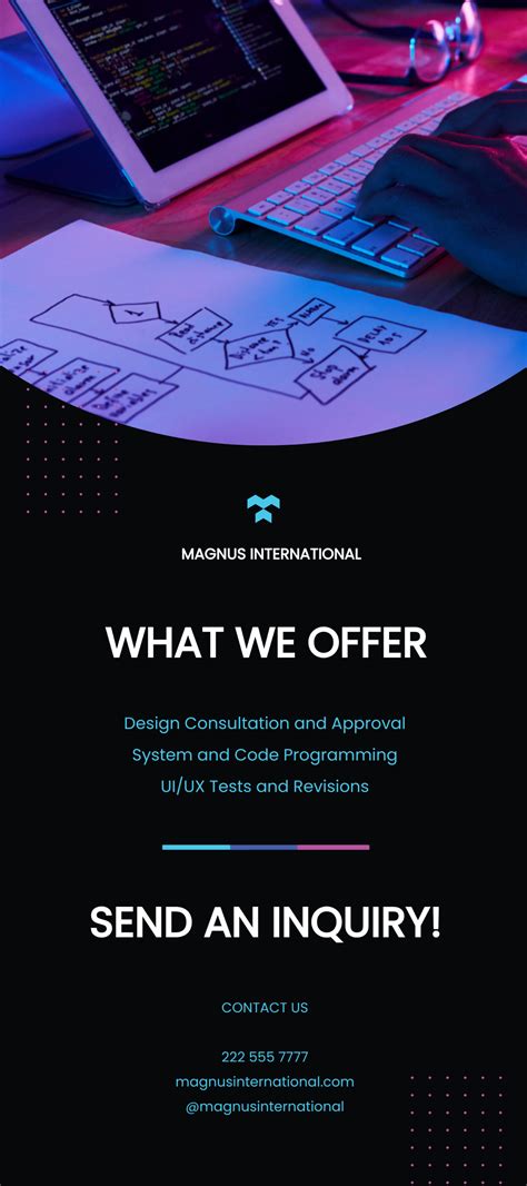 Free Mobile App Development Services Rack Card Template To Edit Online