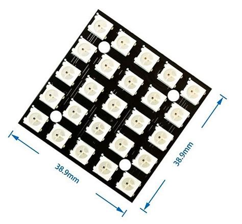 MODULO MATRIZ DE LEDS 5x5 LEDs 5050 RGB Chip WS2812 Cinestec