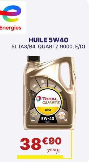 Promo Huile 5w40 Quartz 9000 Total Chez Carter Cash Icataloguefr