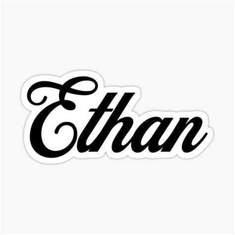 Ethan Stylish Handwriting Name Sticker Retro Vintage Design