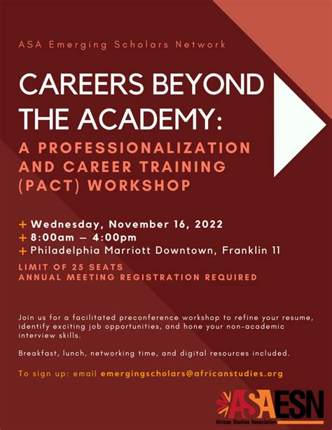 Careers Beyond The Academy An Esn Pact Pre Conference Workshop