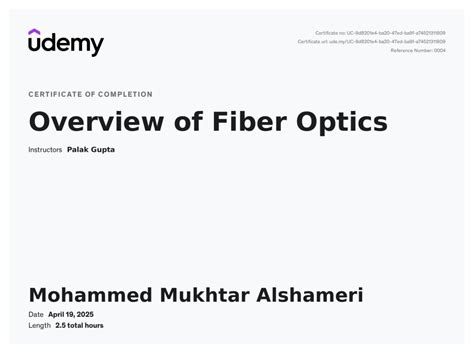 Udemy Course Completion Certificate Mohammed Alshameri