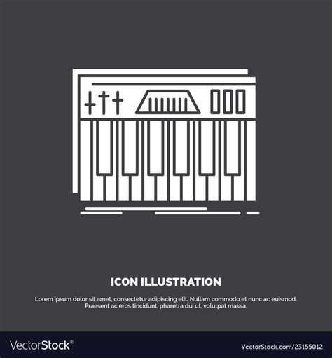 Controller Keyboard Keys Midi Sound Icon Glyph Vector Image