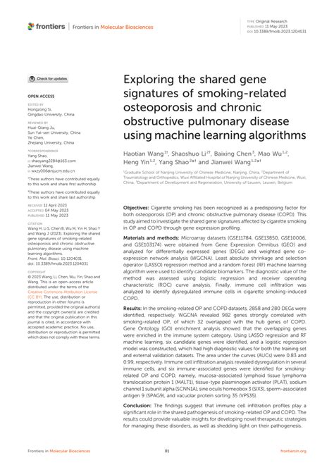 Pdf Exploring The Shared Gene Signatures Of Smoking Related