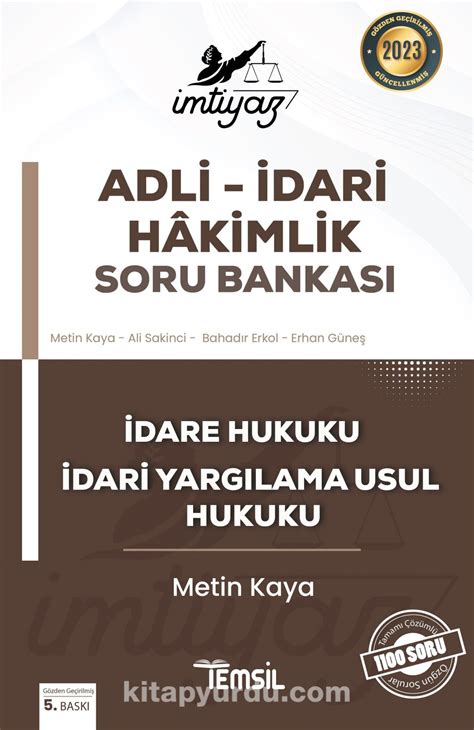 İmtiyaz Adli İdari Hakimlik Soru Bankası İdare Hukuku Ve İdari