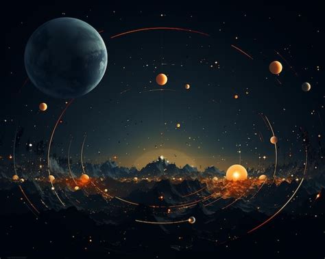 Premium AI Image | Arafed view of a planet with a mountain in the background generative ai