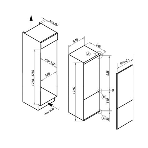 Встраиваемый двухкамерный холодильник MAUNFELD MBF177NFFW