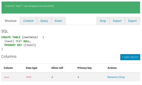 Sqlite Web Errors When Trying To Drop A Column Issue Coleifer