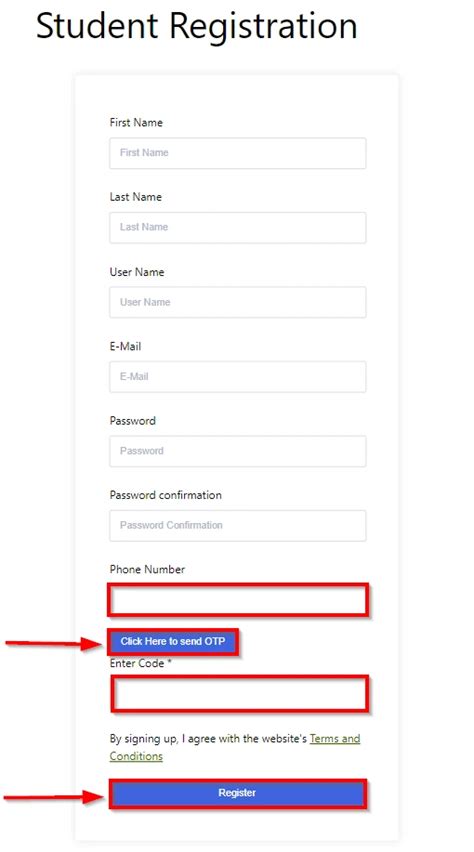Guide For Tutor Lms Students Registration Forms With Otp Verification