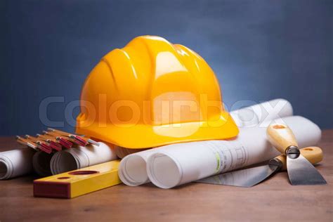 Blueprints And Projects Of Building Architecture Concept Colourbox