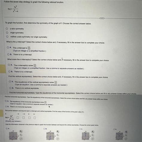 solved follow the seven step strategy to graph the following