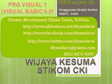 Pemrograman Visual 1 Materi 7 Ppt