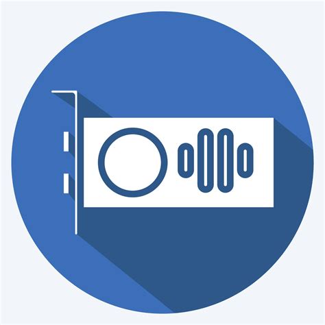Icon Gpu Suitable For Computer Components Symbol Long Shadow Style