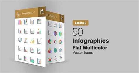 40 Infographics Flat Multicolor Icons Graphics Envato Elements