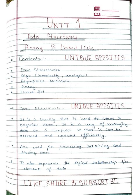 Unit 1 Data Structure Full Explanation Notes Unique App Sites Btech