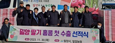 밀양딸기 설향·알타킹 홍콩 첫 수출 선적식…중동 등 판로 확대 파이낸셜뉴스
