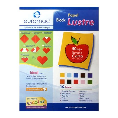 Block Papel Lustre Carta C Hojas Euromac