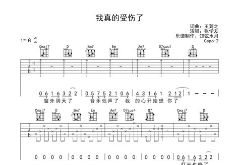我真的受伤了吉他谱张学友g调弹唱69专辑版 吉他世界