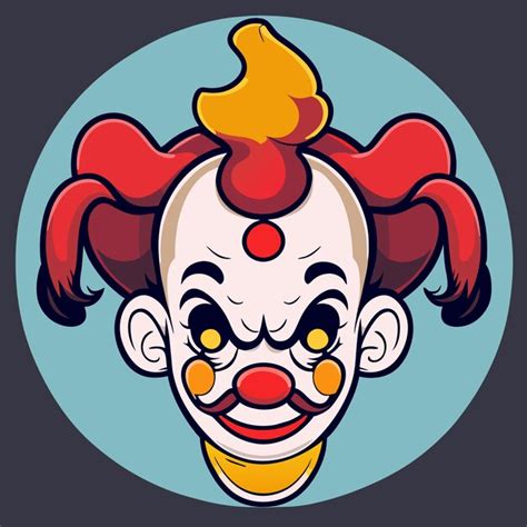 Premium Vector Colorful Clown Jocker Hand Drawn Flat Stylish Cartoon