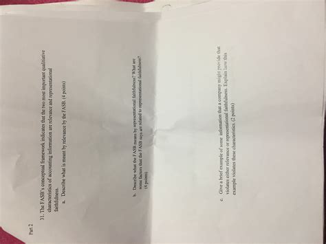 Solved The Fasbs Conceptual Framework Indicates That The