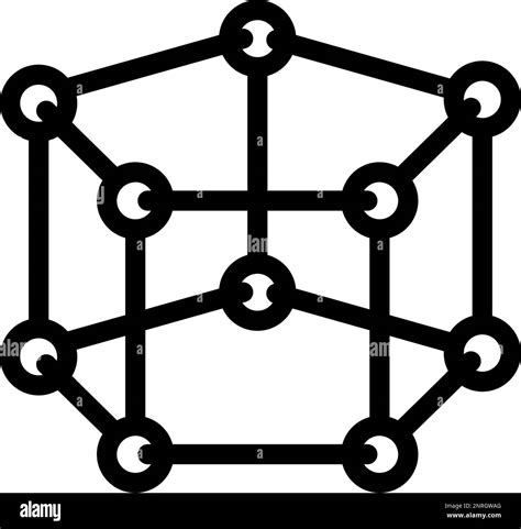 Particle Molecular Structure Line Icon Vector Illustration Stock Vector