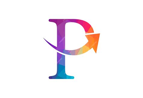 低ポリと文字 P のロゴ デザイン テンプレート ベクトル図 プレミアムベクター