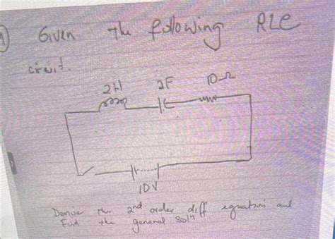 Solved Given The Folowing Rle Denuer The 2nd Ordes Diff