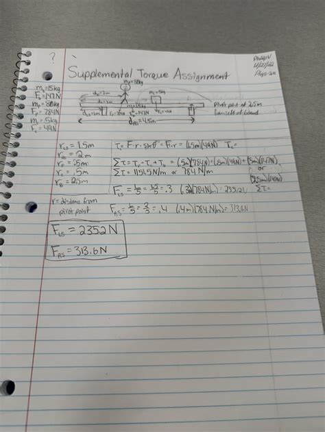 Torque Assignment I Definitely Didnt Do This Right But Im Stuck On