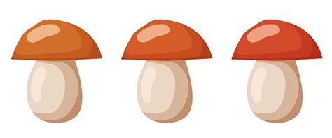 キノコのアイコンセット白い背景に漫画のキノコ Agaricのベクターアート素材や画像を多数ご用意 Agaric Boletus Sp