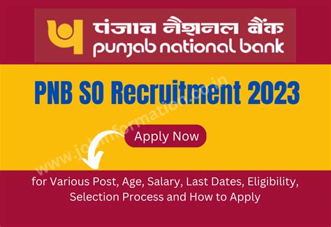 Pnb So Recruitment 2023 Apply Online For Various Post Age Salary