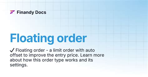 floating order finandy docs