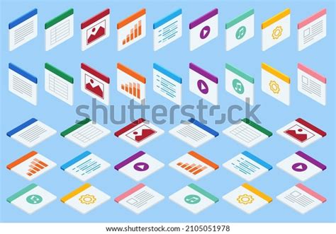Isometric Big Set Document Flow Management Stock Vector Royalty Free
