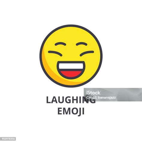 Emoji 벡터 라인 아이콘 기호 그림 배경 편집 가능한 스트로크에 웃 고 3차원 형태에 대한 스톡 벡터 아트 및 기타 이미지