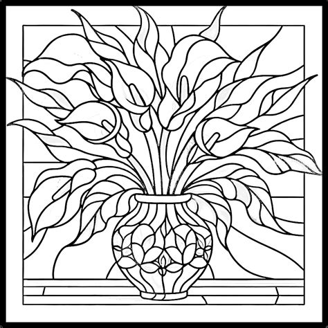 Calla Lily Flower Stained Glass Pattern Print Download Etsy