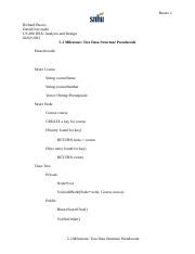 Tree Data Structure Pseudocode Analysis And Design For CS 300 Course
