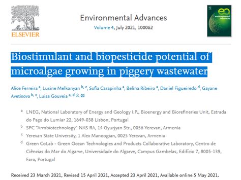 GreenCoLab Publications ORIGINAL Article In Environ Adv