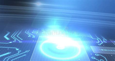 image of scope scanning data processing over computer circuit board