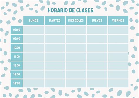 Plantilla De Horario De Clases De Primaria Plantillas Para Horarios
