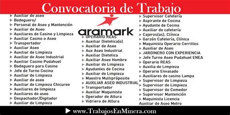 SE NECESITA PERSONAL PARA ARAMARK