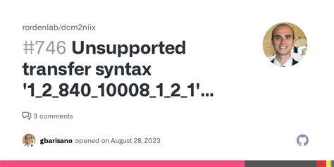 Unsupported Transfer Syntax And