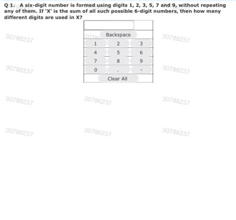 Q 1 A Six Digit Number Is Formed Using Digits StudyX