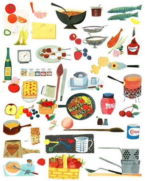201 Best Illustrated Eating Vintage Cookbook Art Images On Pinterest