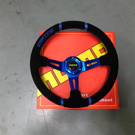 유니버설 350mm 드리프팅 모모 스티어링 휠 자동차 레이싱 스웨이드 가죽 Jdm 스티어링 휠 볼란테 폭스 바겐 혼다 도요타
