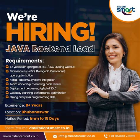 talent smart on linkedin java backendlead springboot j2ee